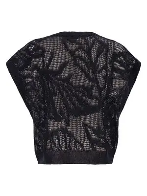 Brunello Cucinelli Openwork Knit T-shirt With Sequins