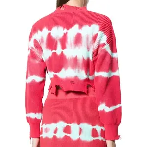 MSGM Distressed Tie-dye Knit Pullover