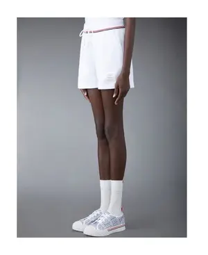 Thom Browne Logo Patch Drawstring Shorts - White