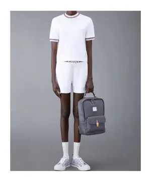 Thom Browne Logo Patch Drawstring Shorts - White
