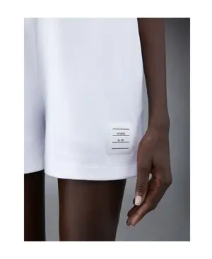 Thom Browne Logo Patch Drawstring Shorts - White