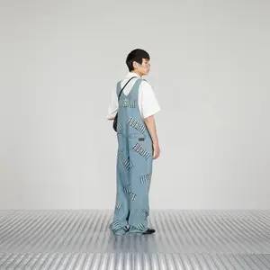 Gucci Graphic Printed Denim Dungaree - Light Blue