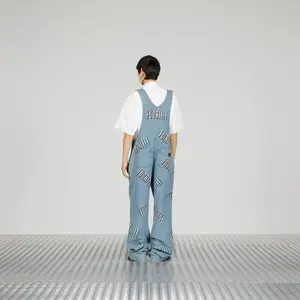 Gucci Graphic Printed Denim Dungaree - Light Blue