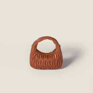 Miu Miu Matelassé Zipped Handbag - Brown