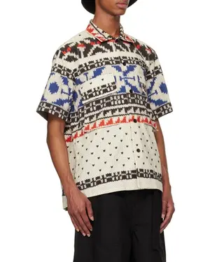 Sacai Abstract-pattern Shirt - Black/multicolor
