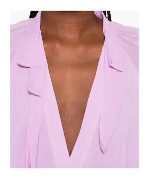 Alberta Ferretti Long Sleeve Button-down Shirt With Tie Detail