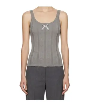 Marissa Chiara Knitted Camisole Vest With Bow Detail