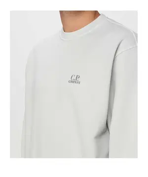 C.P. COMPANY Logo Embroidered Crewneck Sweatshirt - White