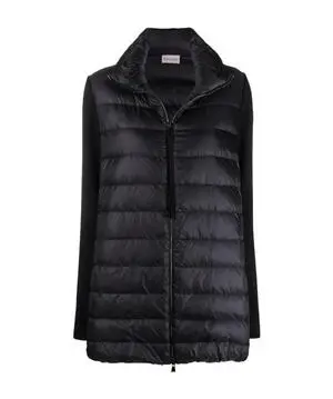 Moncler Logo Patch Down Jacket With Stand Collar And Zip-up Closure