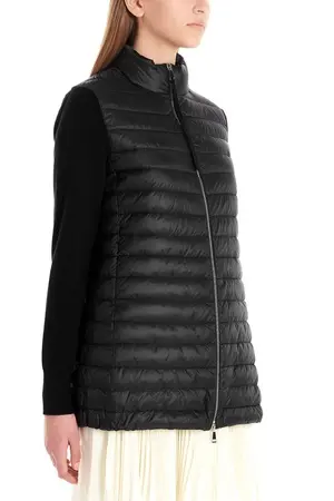 Moncler Logo Patch Down Jacket With Stand Collar And Zip-up Closure