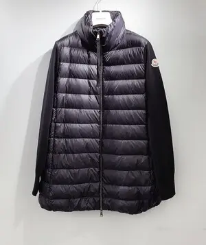 Moncler Logo Patch Down Jacket With Stand Collar And Zip-up Closure