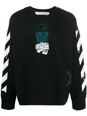 Off-White Dripping Arrows Crewneck Sweatshirt - Black