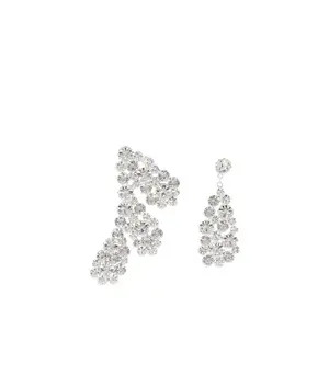 Magda Butrym Embellished Asymmetrical Crystal Earrings - Silver