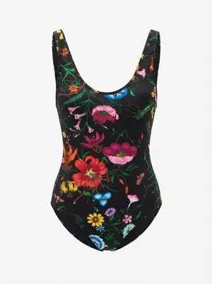 Gucci Printed Sparkling One-piece Swimsuit - Multicolor