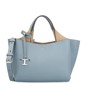 TOD'S Logo Plaque Mini Top Handle Bag - Light Blue