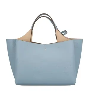 TOD'S Logo Plaque Mini Top Handle Bag - Light Blue