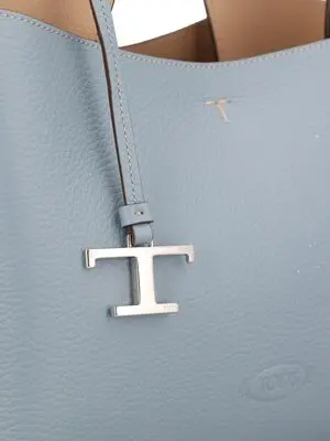 TOD'S Logo Plaque Mini Top Handle Bag - Light Blue