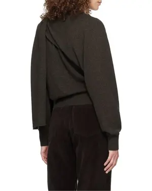 FERRAGAMO Knitted Cardigan With Scarf Detail - Black