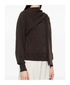 FERRAGAMO Knitted Cardigan With Scarf Detail - Black