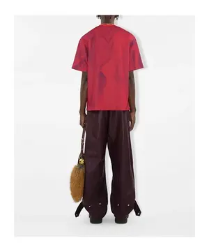 Burberry Rose-printed Short Sleeved Crewneck T-shirt - Red
