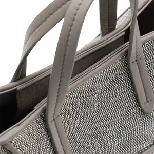 Brunello Cucinelli Mini Tote Bag With Dual Handles - Gray