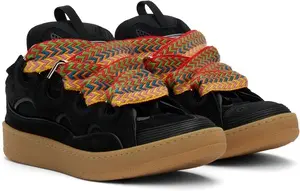 LANVIN Leather Curb Sneakers - Black