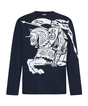 Burberry Ekd Printed Crewneck Sweatshirt - Navy Blue