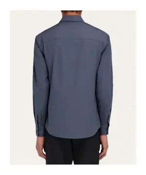 FERRAGAMO Micro-patterned Shirt - Graphite/matte Surface