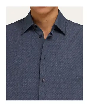 FERRAGAMO Micro-patterned Shirt - Graphite/matte Surface