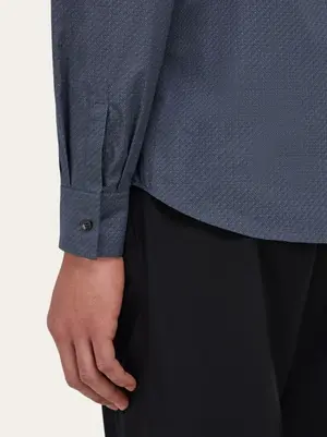 FERRAGAMO Micro-patterned Shirt - Graphite/matte Surface