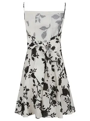 SELF-PORTRAIT Open-back Floral-print Mini Dress