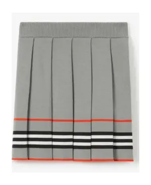 Burberry Icon Stripe Knitted Pleated Miniskirt