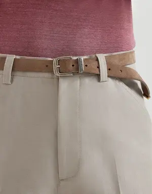 Brunello Cucinelli Leather Belt With Engraved Details - Light Brown