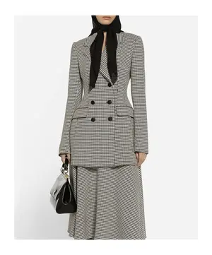 Dolce & Gabbana Double-breasted Houndstooth Blazer - Grey
