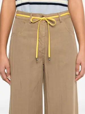 Aspesi Striped Wide-leg Trousers With Buckled Waist