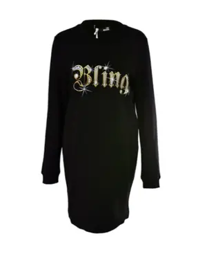 Moschino Printed Logo Long Sleeve Dress