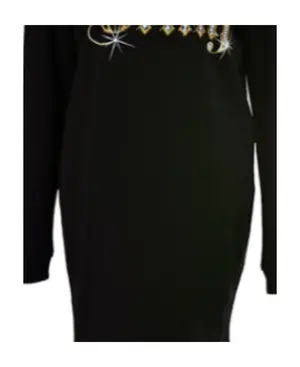 Moschino Printed Logo Long Sleeve Dress