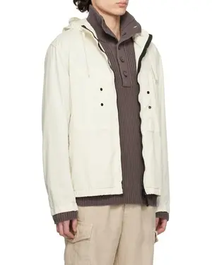 Stone Island Drawstring Hooded Jacket - Ivory