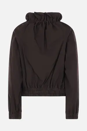 Dries Van Noten Voly Ruffled Neck Jacket - Dark Brown