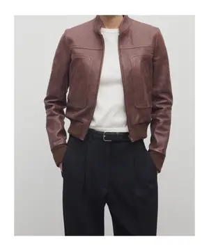 THE ROW Bader Leather Bomber Jacket