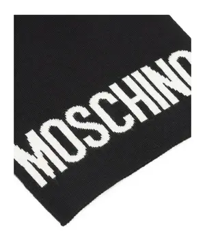 Moschino Teddy Bear Pattern Scarf - Black