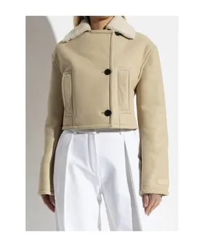 Jacquemus Double-breasted Shearling Coat - Cream