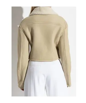 Jacquemus Double-breasted Shearling Coat - Cream