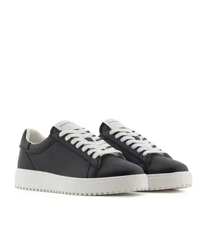 Emporio Armani Leather Lace-up Sneakers