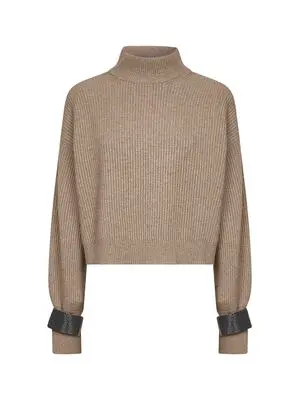 Brunello Cucinelli High Neck Monili Detailed Sweater