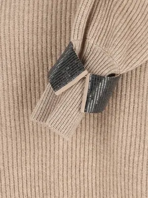 Brunello Cucinelli High Neck Monili Detailed Sweater