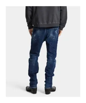 Dsquared2 Straight Leg Distressed Jeans - Navy