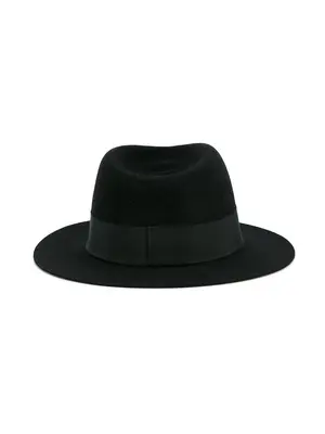 MAISON MICHEL Andre Logo Plaque Fedora Hat