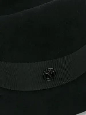 MAISON MICHEL Andre Logo Plaque Fedora Hat