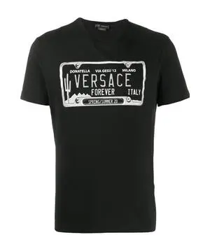 Versace Registration Plate Print T-shirt